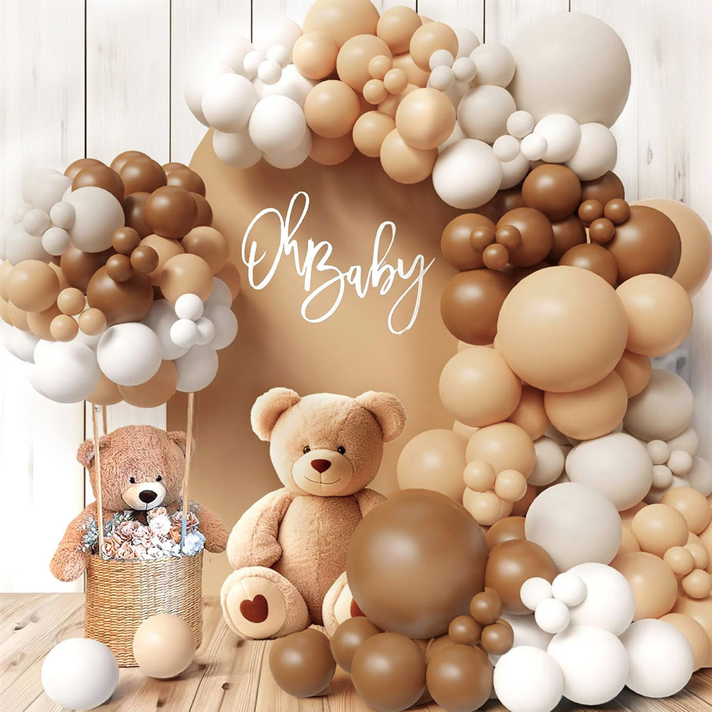 112Pcs Retro Balloons Party Decorations Set 12 Inch Brown Latex Balloon ...