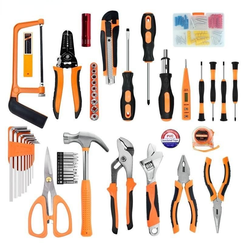 102pcs Tools Set High Quality Carbon Steel Home Tools Box Electrical ...
