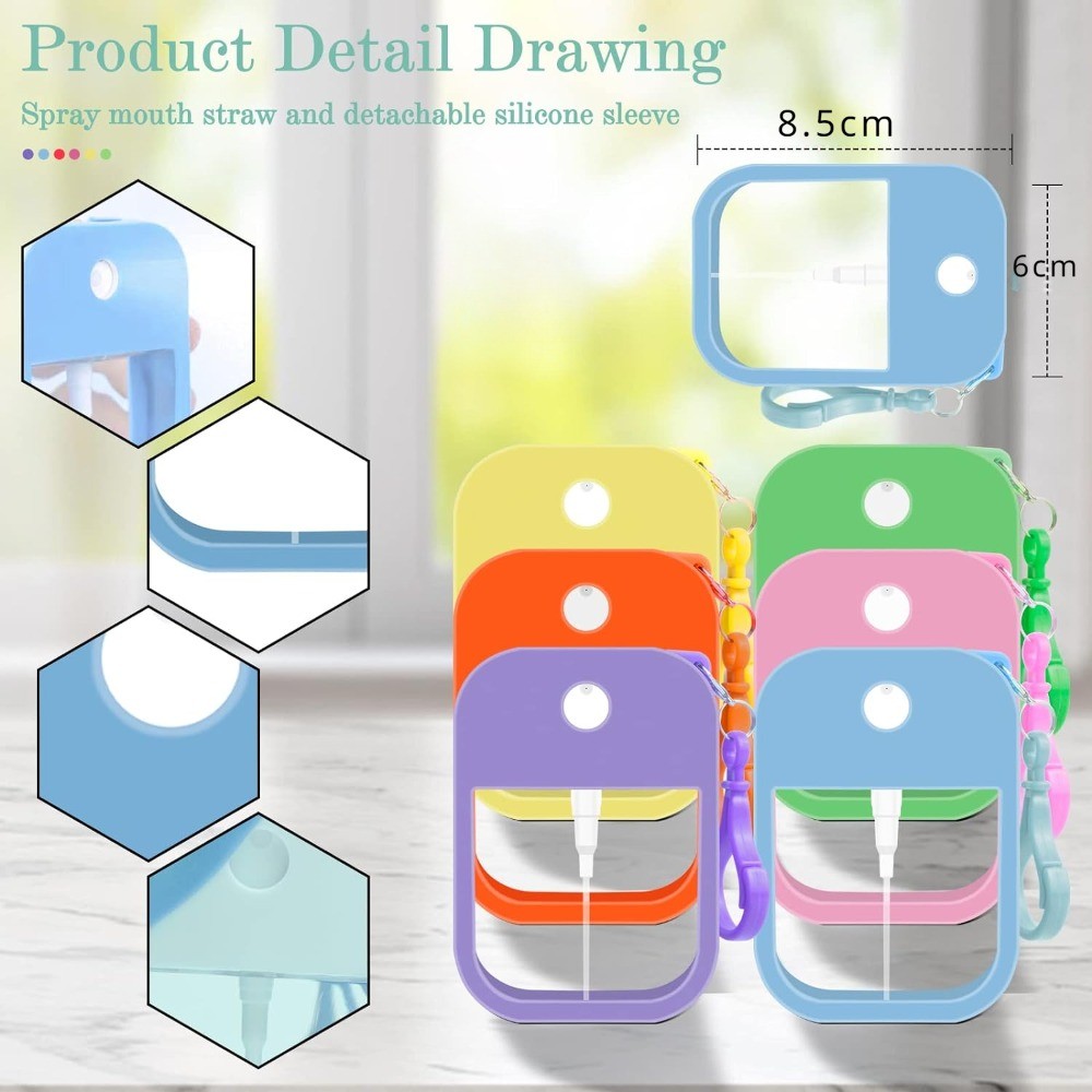 38ml Mini Card Type Spray Bottle with Keychain Travel Portable Sub ...