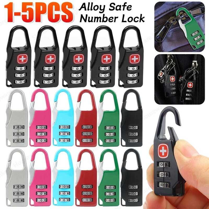 3 Digit Number Combination Pad Padlock Outdoor Waterproof Suitcase Lage ...