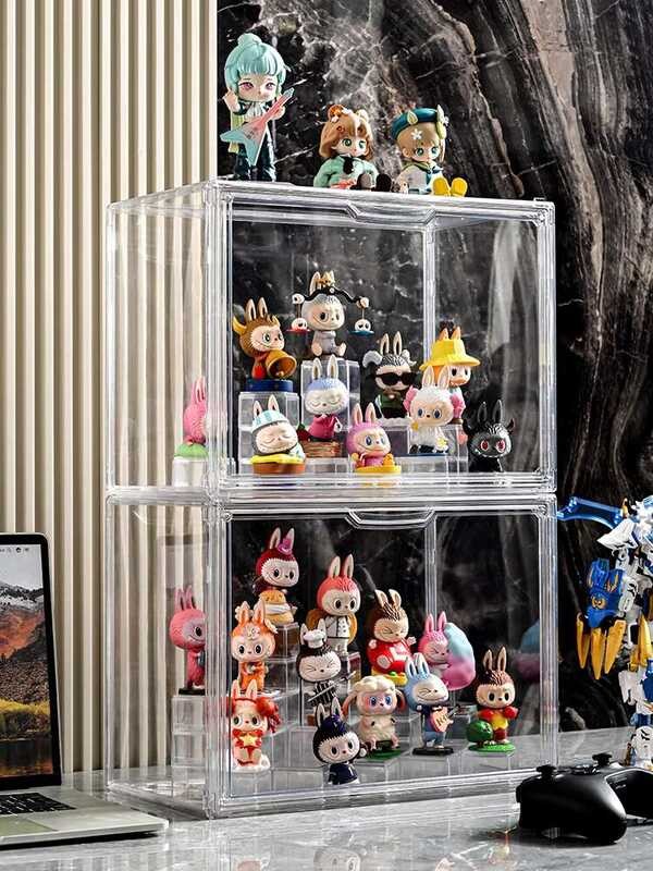 Acrylic Transparent Handmade Display Box Doll Display Cabinet Labubu ...