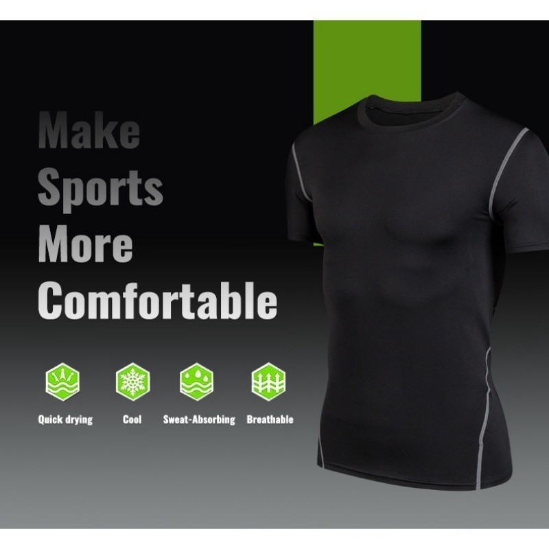 Men's Basketball Jersey Quick Dry Breathable Compression Shirt Training ...