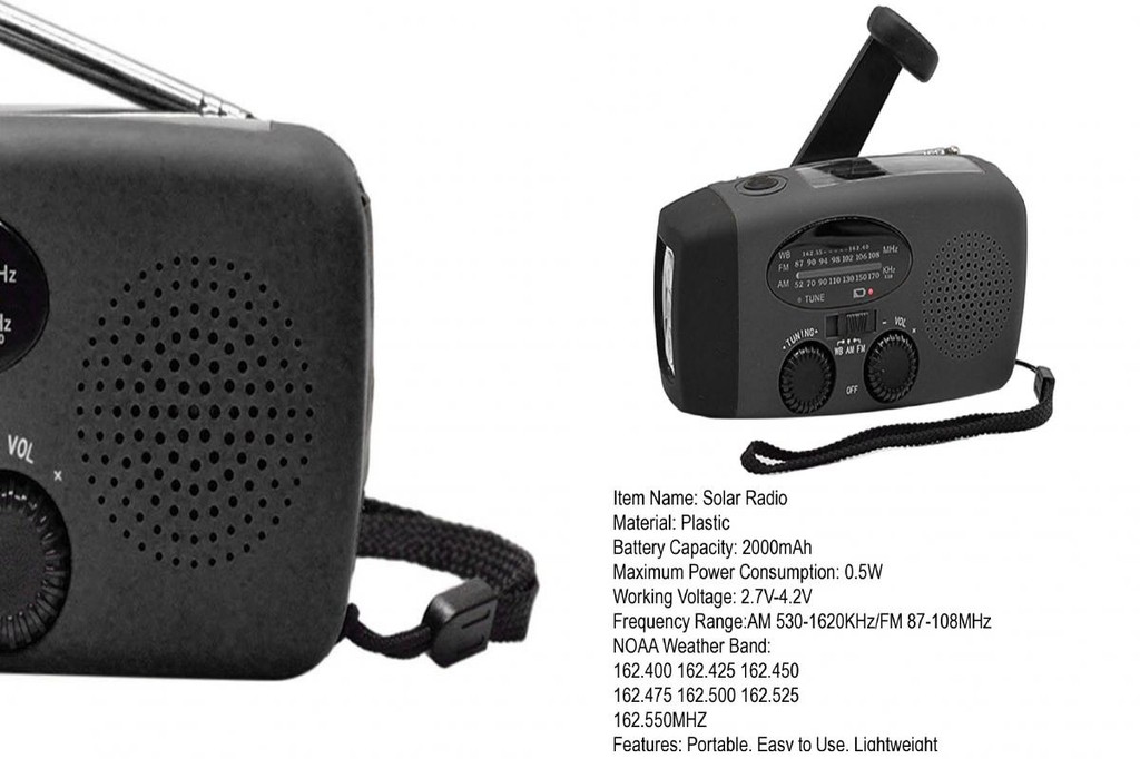 Beisuo| Solar Radio Portable Weather Radio Portable Solar Emergency ...