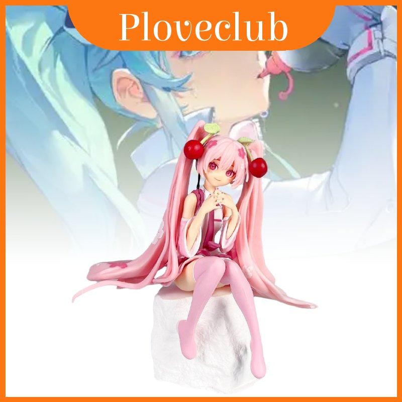 Miku Adorable Vocaloid Hatsune Sitting Pose Cherry Blossom Pvc Figure ...