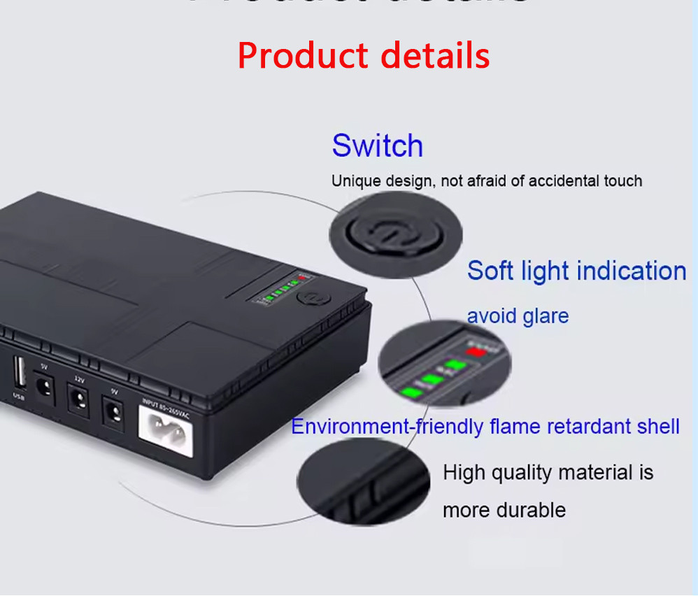 DC mini UPS 5V 9V12V USB DC POE LAN Interface 10400MA For Wifi Modem ...