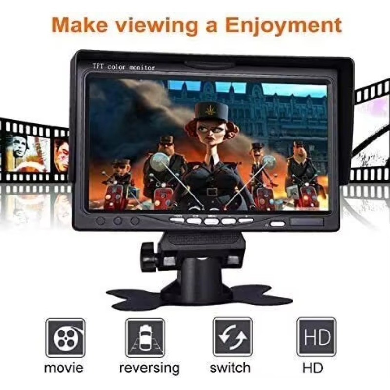 7 Inch Car Monitor Screen Rear View Camera HD Digital 2 Way Video Input ...