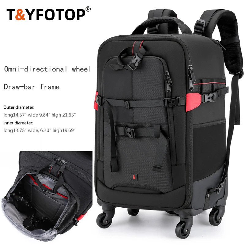 Trolley camera bag Professional camera trolley suitcase Bag Video Photo ...