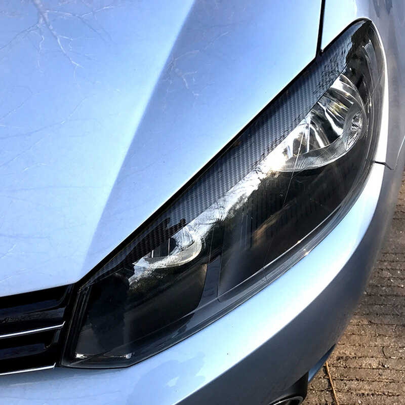 Headlight Car Head Lamp Eyebrow Eyelids Sticker Trim Cover Para Sa VW ...