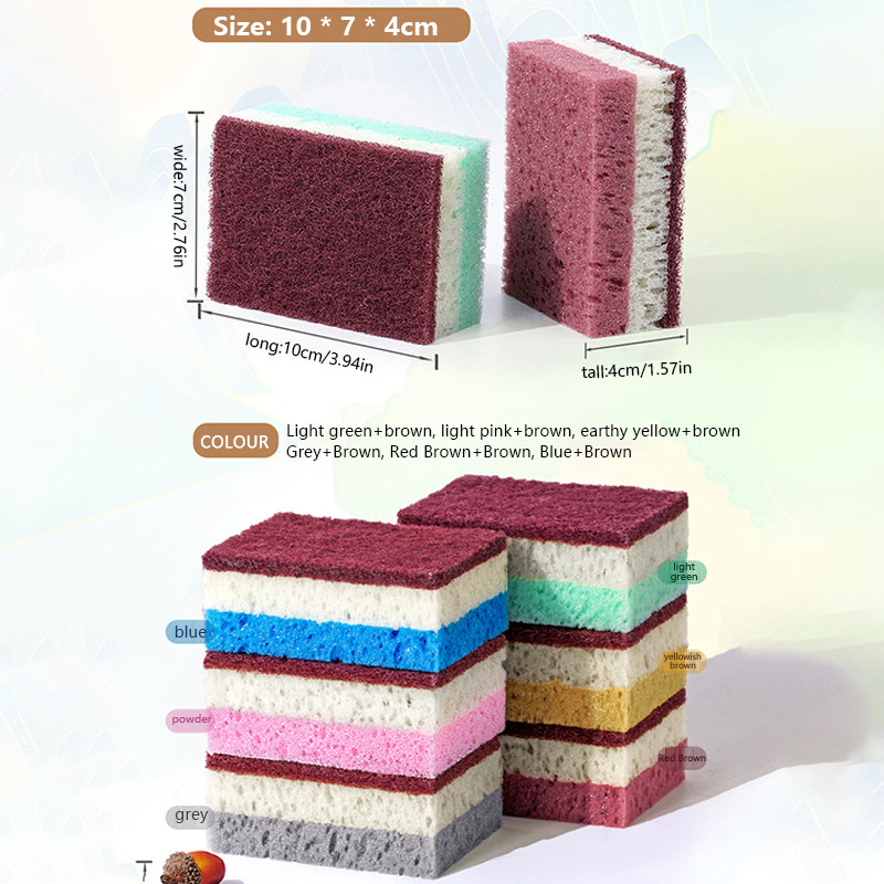 3/5/10pcs Kitchen Cleaning Sponge High Density Sponge Dual Sided Dish ...