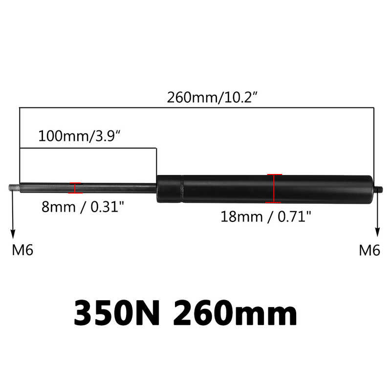 350N 260-660Mm 8Mm Strut Bars Gas Spring Hood Port Rod Shock Lift Para ...