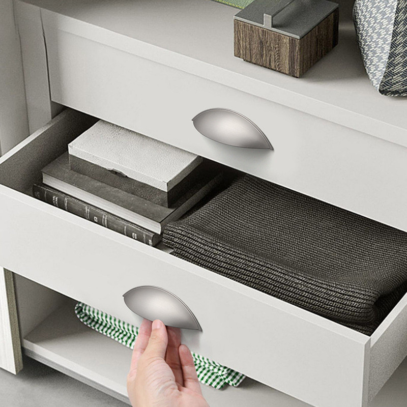 Shell Drawer Handle Surface-Mounted Semi-Round Cabinet Handle Gold ...