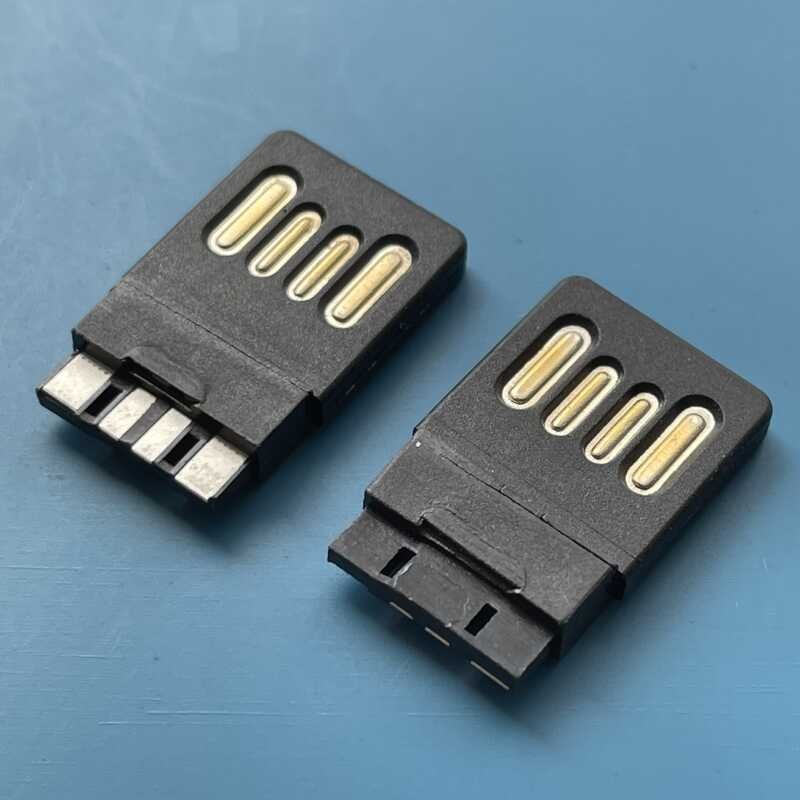 Soldering wire USB A male double-sided plug all plastic AM 2.0 high ...