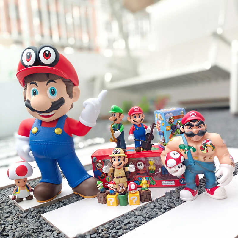Supermario PVC Model Ornaments 6 Super Mario Cartoon Anime Handmade ...