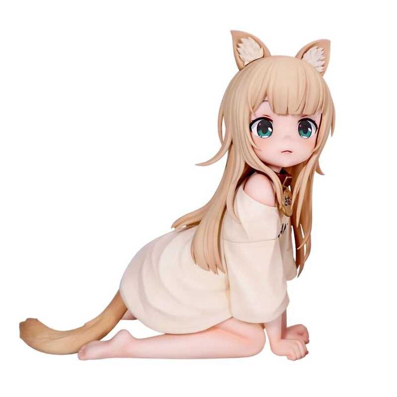 Anime Kinako Figure Kawaii Kinako Cute Cat Girl Kneeling Pose Action ...