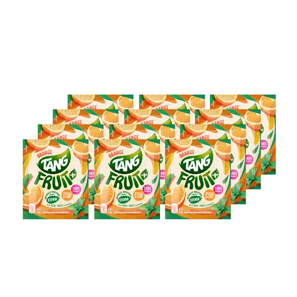 Tang Instant Drink Mix Fruit+ with Stevia - Orange Flavor 14g (Set of ...