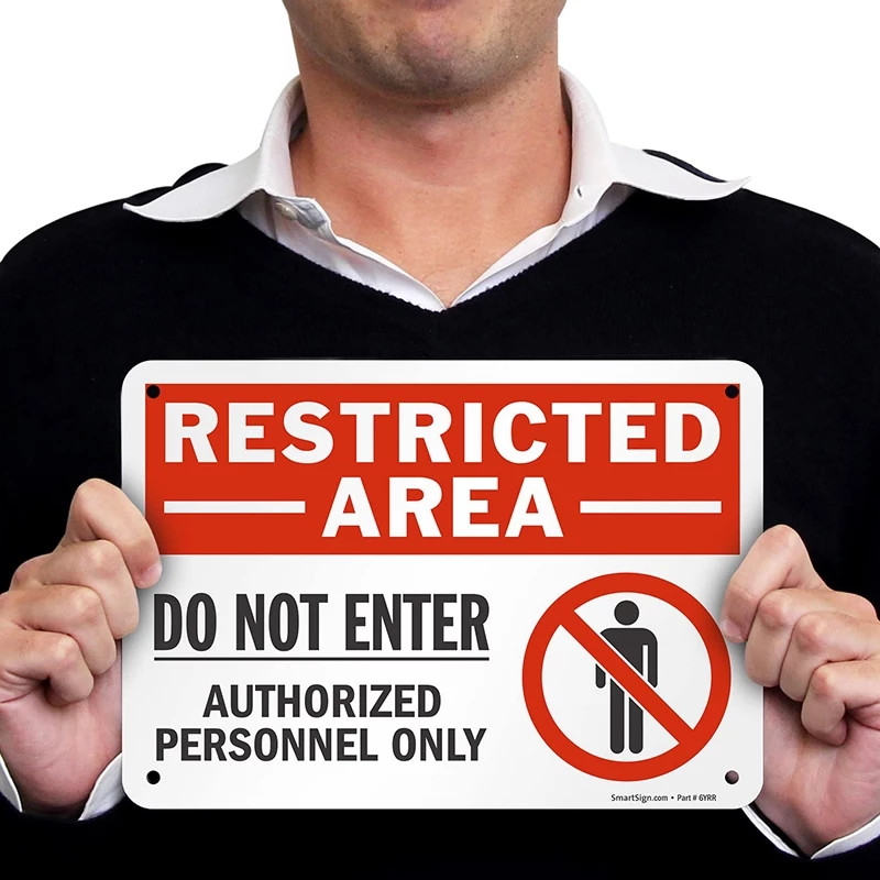 Red Laminated Restricted Area Signage - 20*30cm Authorized Only,Do Not ...