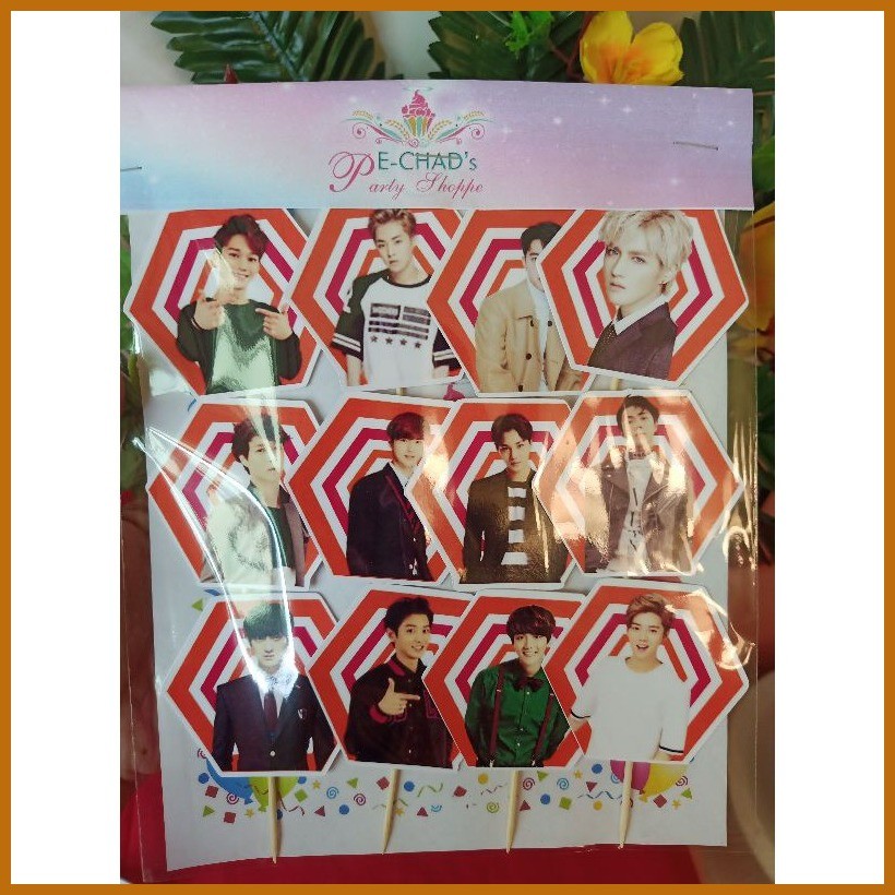 EXO Cupcake Topper 12pcs./pack | Shopee Philippines
