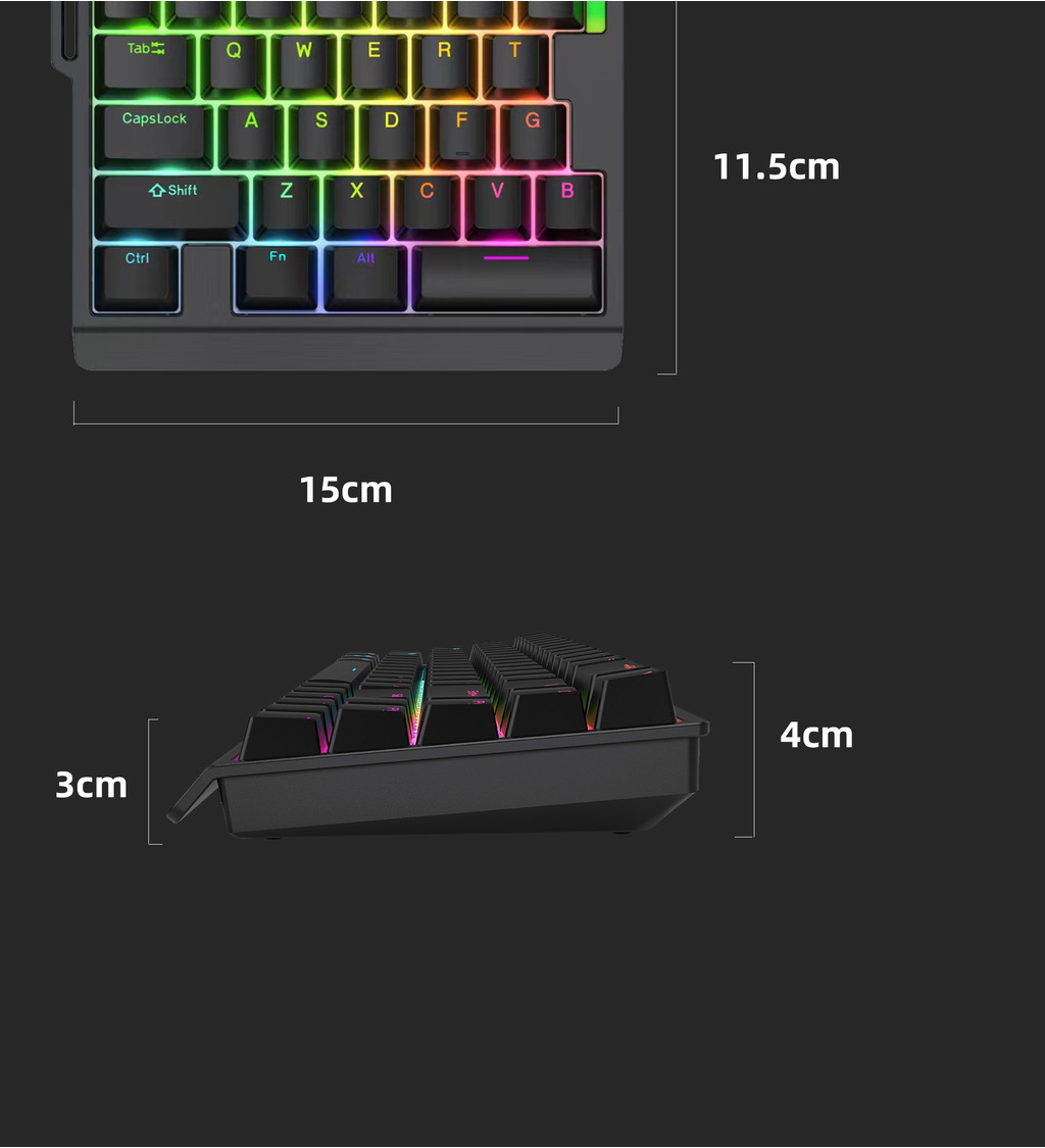 ZUOYA HE30 Magnetic Switch Mechanical Keyboard One-handed RGB Backlight ...