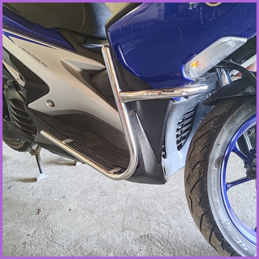 ♂ § YAMAHA AEROX 155 V1 V1 Half Crash Guard 304 PURE STAINLESS STEEL ...