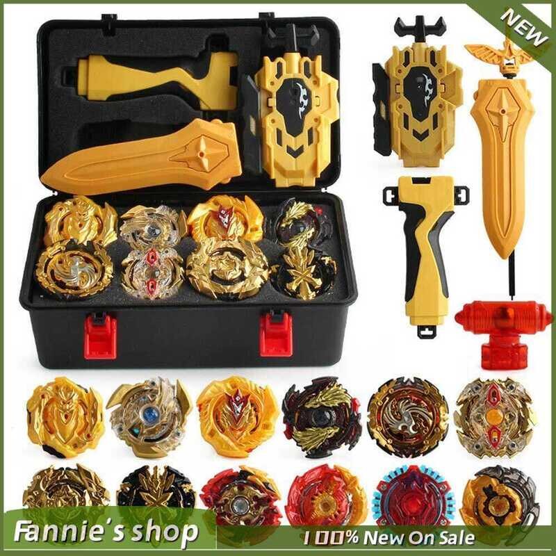 Beyblade Ready 12Pcs Gold Burst Set Spinning With Grip Launcher ...