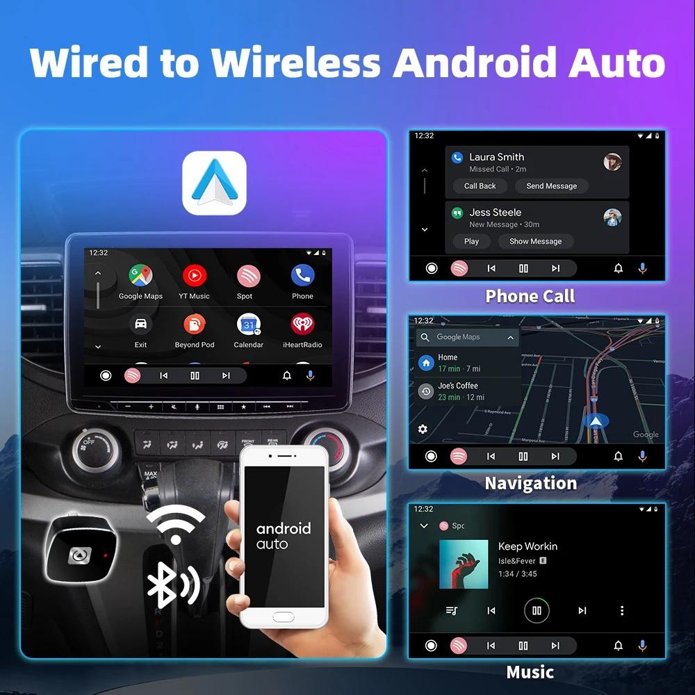 Wireless Carplay Android Auto Adapter 2 in 1 Mini Box Plug&Play CarPlay ...