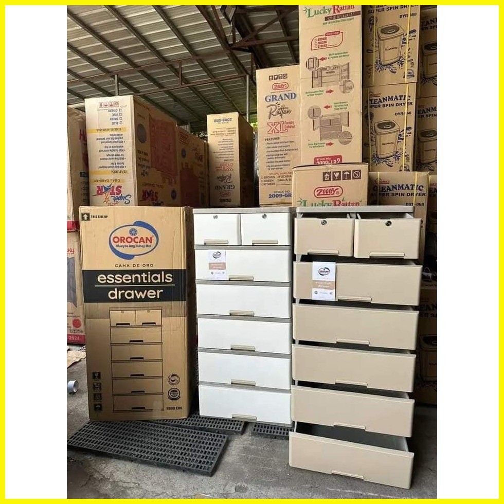 ⊕ NEW OROCAN ESSENTIAL DRAWER 5 / 6 Layer White And Beige | Shopee ...