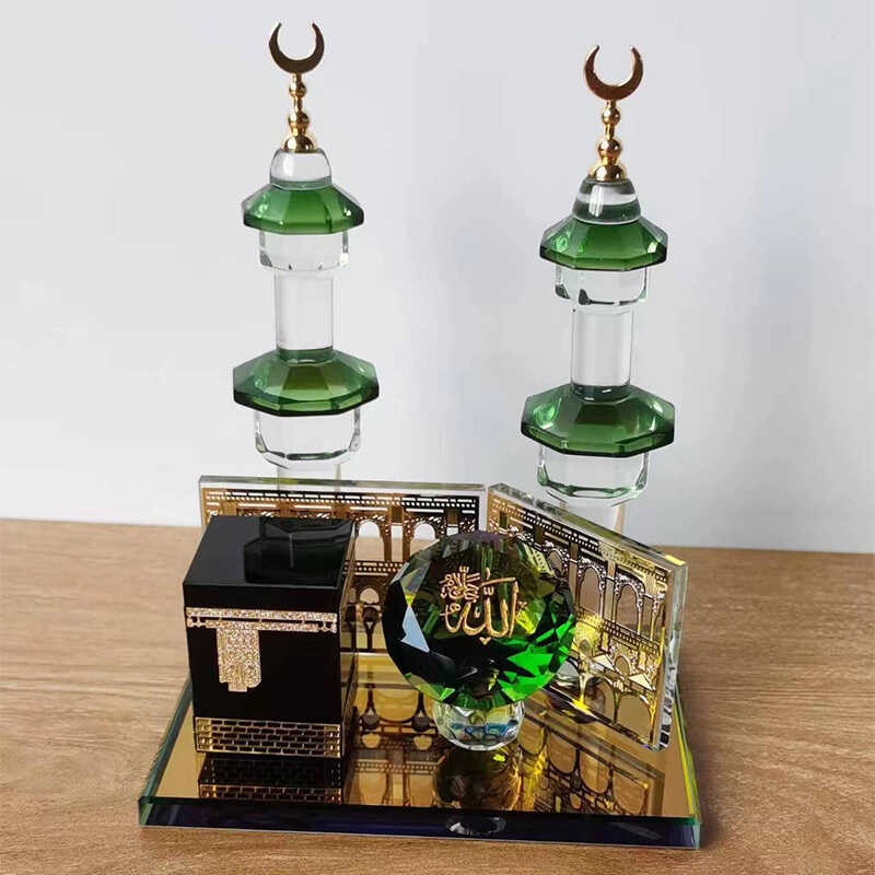 Arabian Saudi Style Mosque Kaaba Mecca Bell Tower Crystal Model Small ...