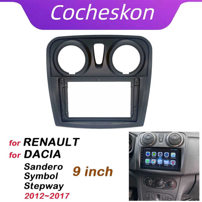 Din 2 9 Inch Car Radio Fascias For Dacia Sandero Symbol Stepway 2012+ Dashboard Frame ...