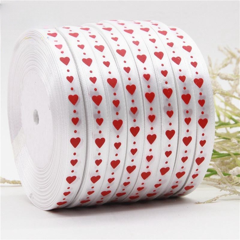 1 roll of 1cm wide heart-shaped ribbon, length 50 yards/roll of large ...