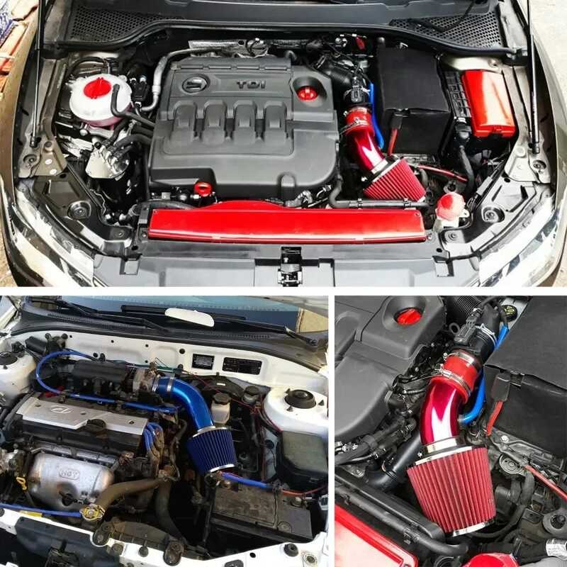 76Mm Universal Car Racing Cold Intake System Turbo Induction Pipe Tube ...