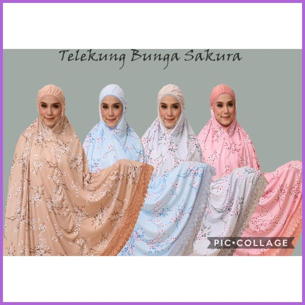 ⭐ ♨ MOKNA SAKURA WITH LACE PRAYER SET IMPORTED MALAYSIA HIGH QUALITY ...