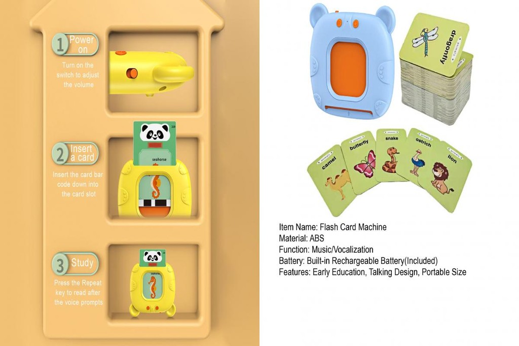 Toddlers Learning Machine Preschoolers Educational Toy Talking Flash ...