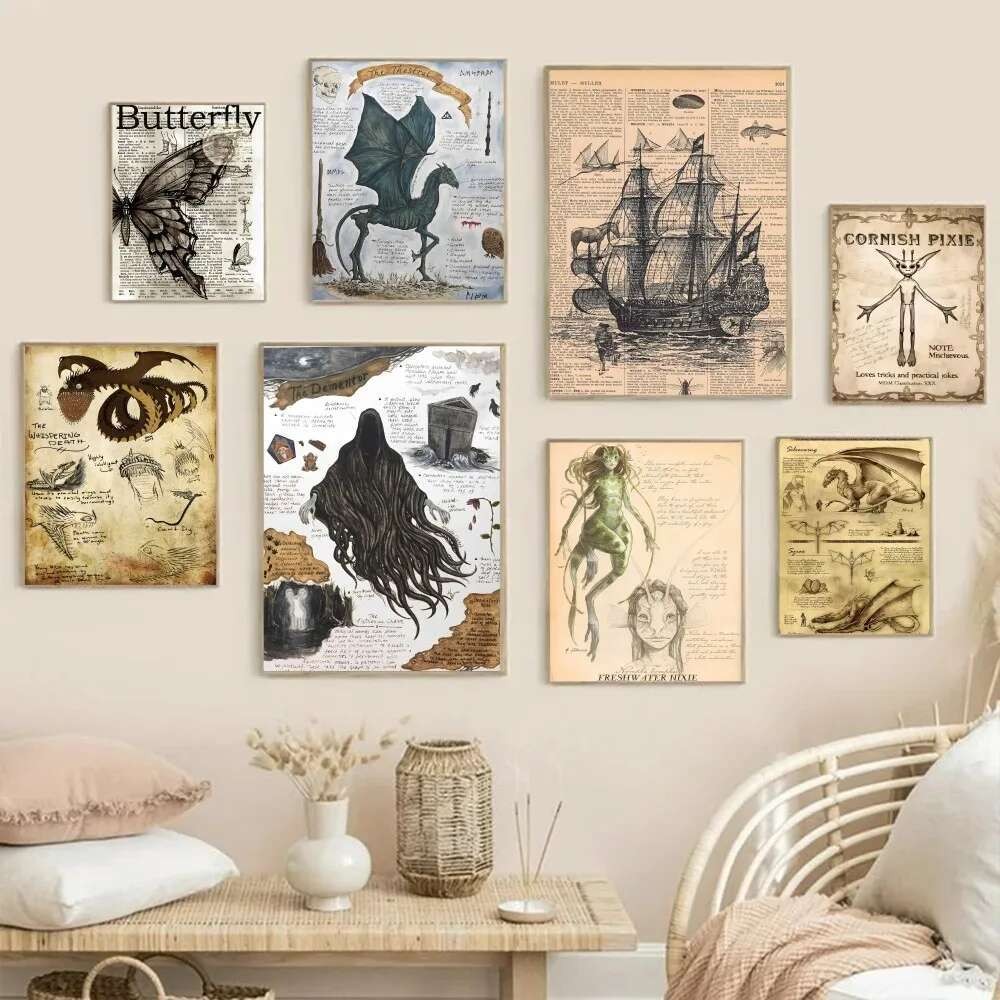 Potter 1pc Magical Creatures Dementors Poster Stickers Art Wall Murals ...
