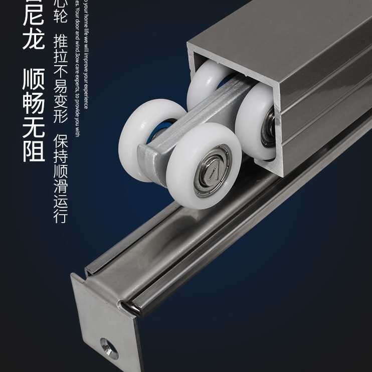 Pulley crane with 8 pulleys, glass door guide rail, heavy-duty lifting ...