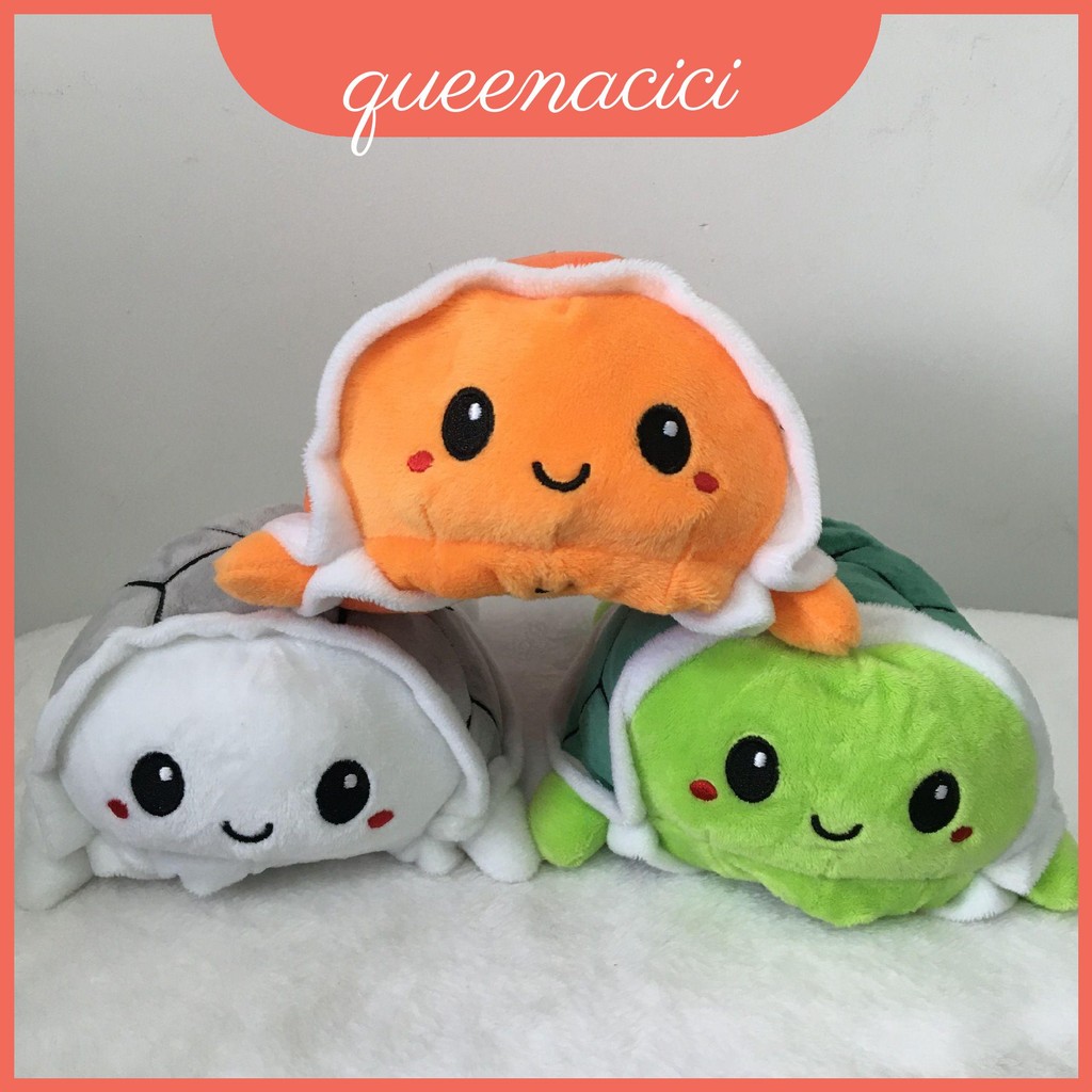 Unique Flip Double-sided Turtle Stuffed Toy Featuring Lifelike ...