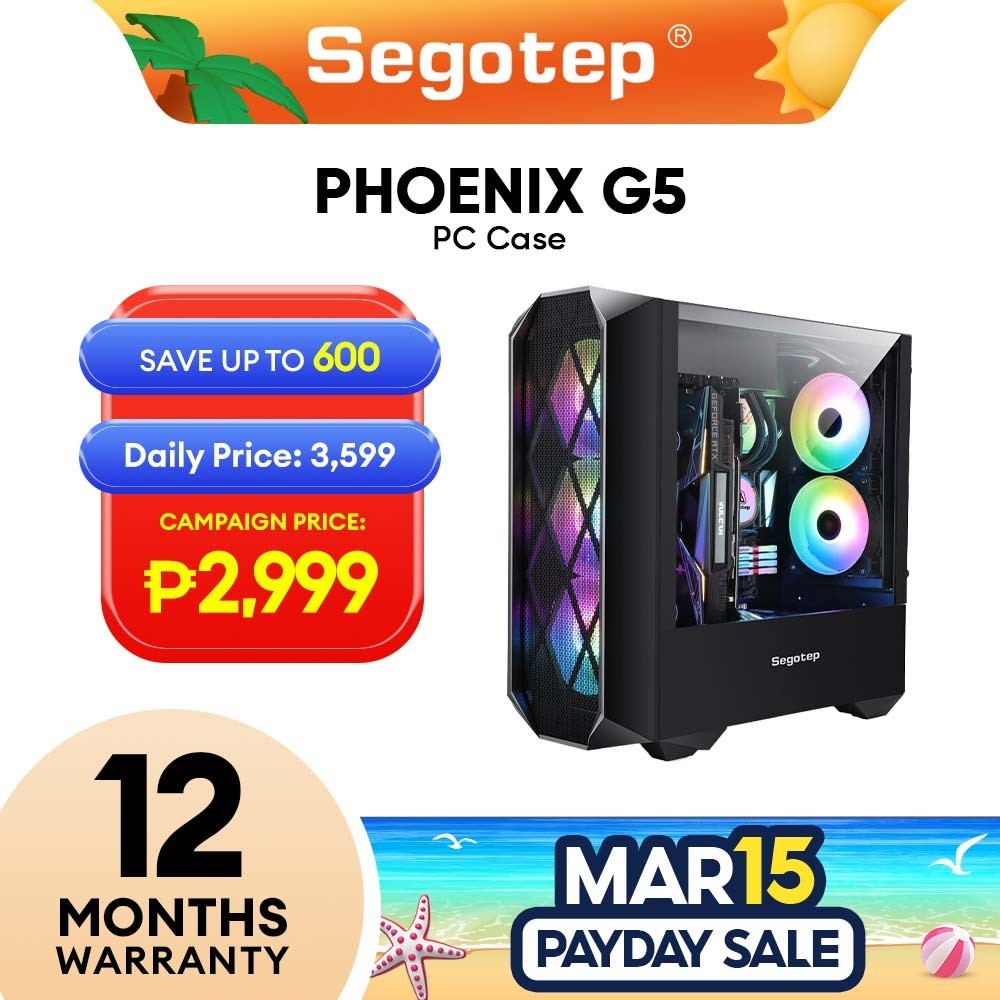 ♞Segotep Phoenix G5 PC Case (ATX / M-ATX / ITX supported) (Fan, GPU ...