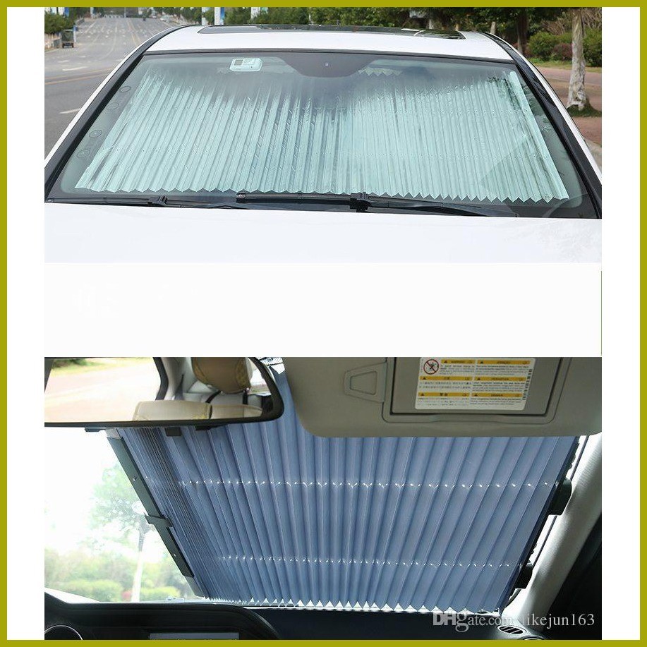 ⚠ Universal Car Retractable Windshield Sun Shade Block Cover Window ...