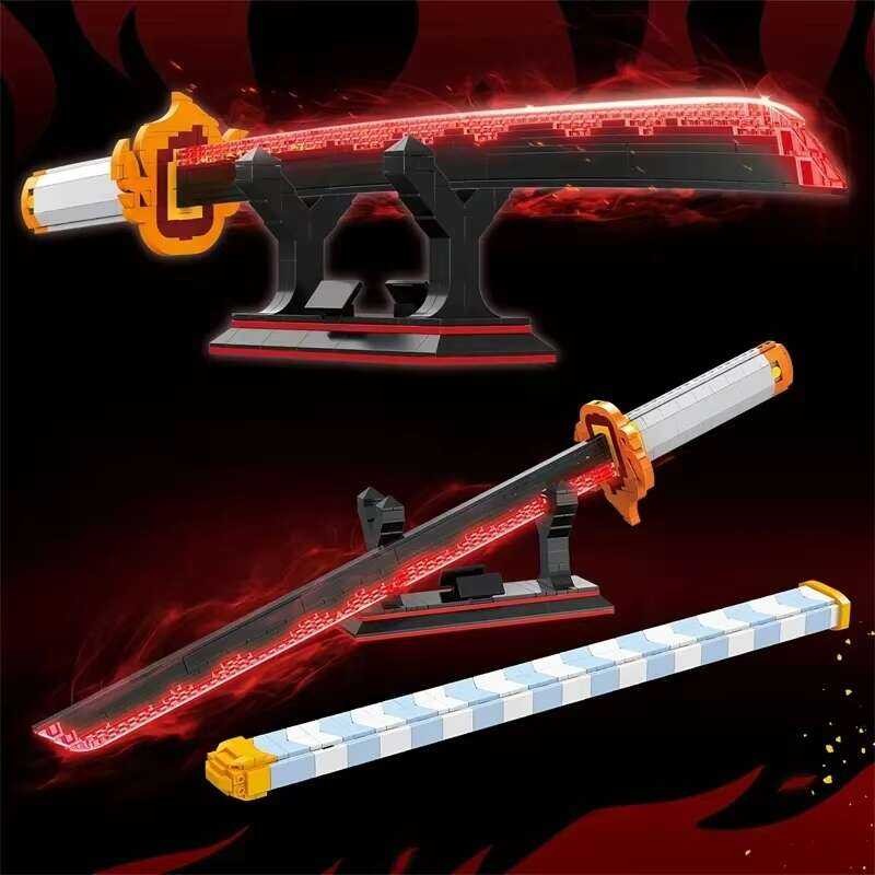 Dk1503 Anime Demon Slayer Rengoku Kyoujurou Katana Sword Blade Weapon ...