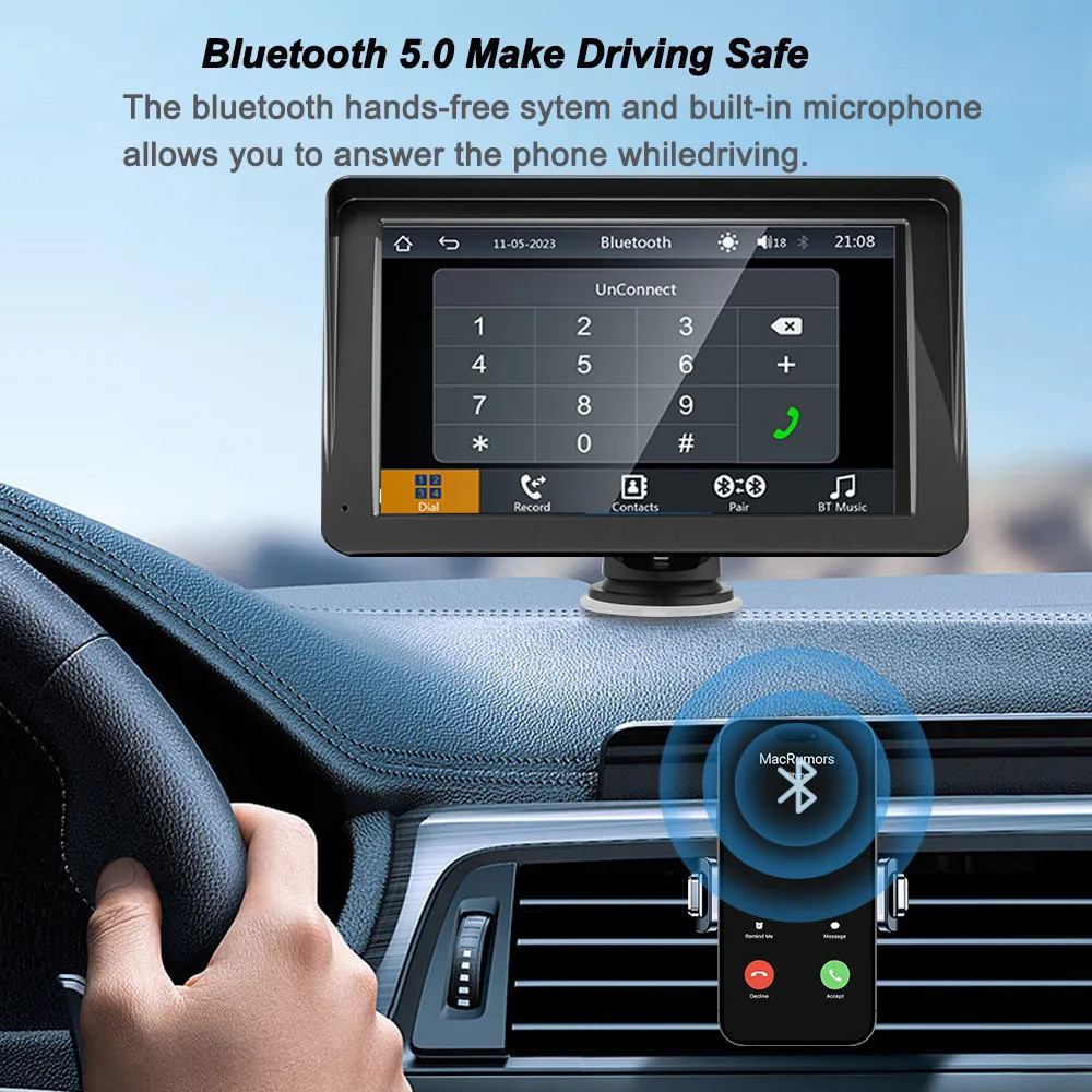7 Inch Universal Automotive Multimedia Mp5 Stereo Carplay Auto ...