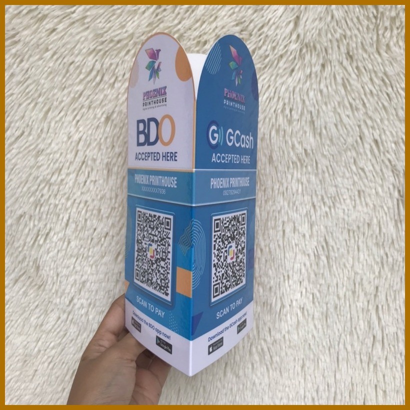 3in1 QR Code tent Card table top trifold display | Shopee Philippines