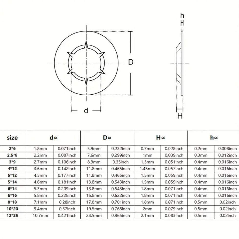 350 Pieces External Elastic Retaining Ring Self-Locking Fixing Clip ...