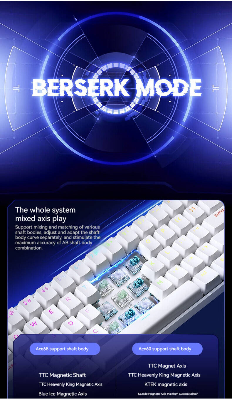 MCHOSE Ace 68 Magnetic Axis Keyboard for RT Esports Games Customization ...