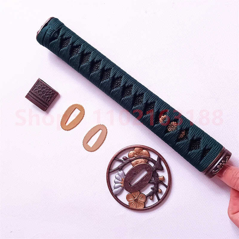 Tsuka 26cm Handle Hilt Alloy Tsuba Handguard Guard Fuchi Kashira Menuki ...