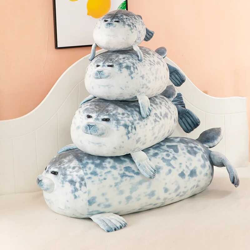 16 Big Size Kawaii Seal Plush Toy Soft Stuffed Animal Chubby Pillow ...