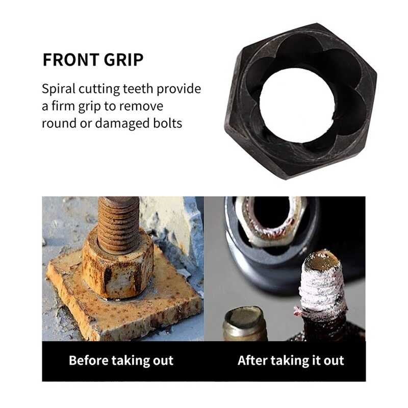 Bolt 10-Piece Damage Extractor Hexagon Nut Removal Tool Set High Easy ...