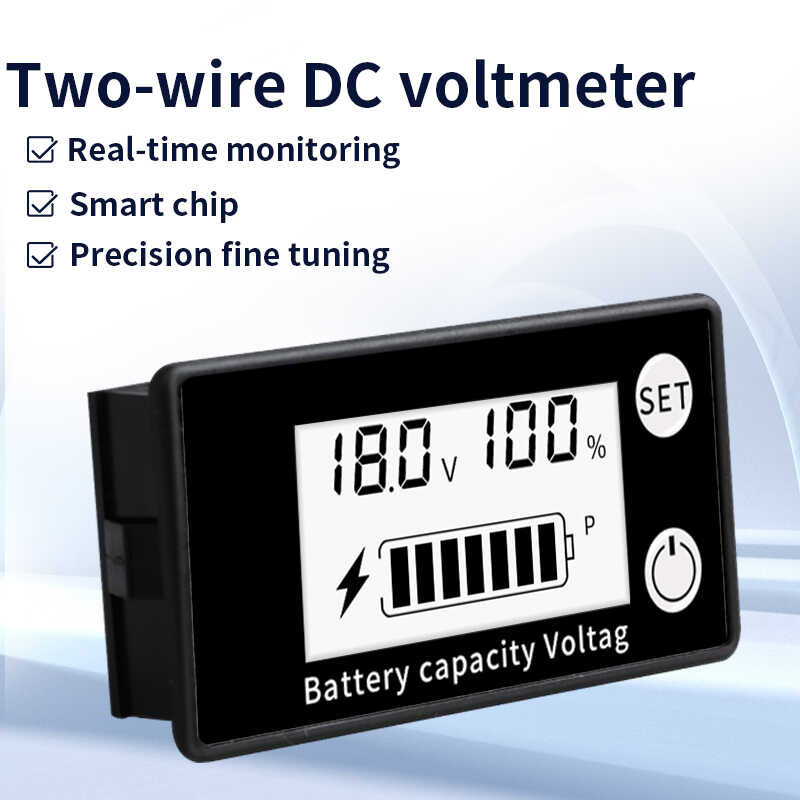 Capacity Battery Voltmeter DC 8V-100V Indicator Power Meter Lithium ...