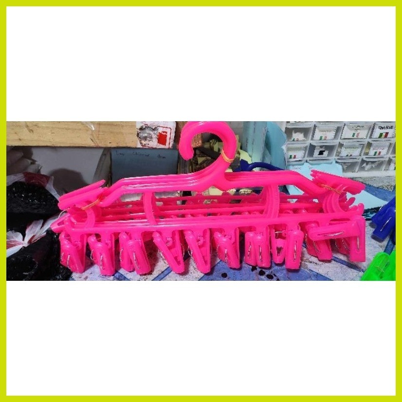⛅ Hanger with sipit 6pcs w/10clips Available (red,blue,pink) | Shopee ...