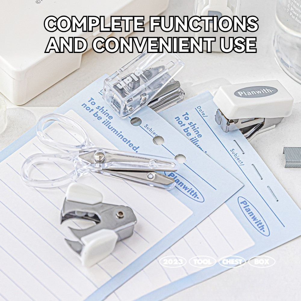 7IN1 Mini Stapler Staple Punch Hole Tape Machine Set Kids Stationery ...