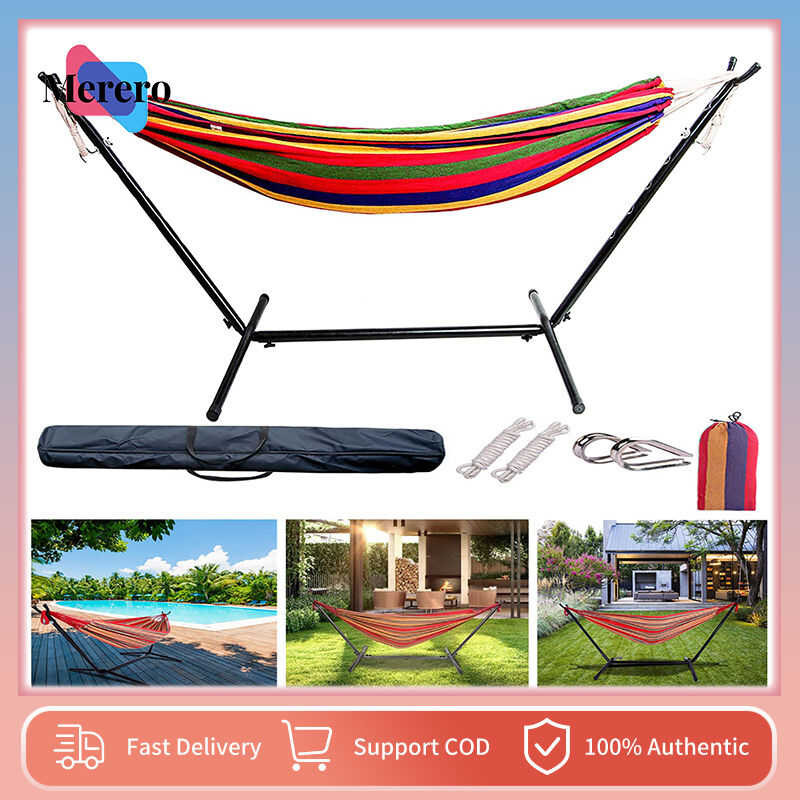 Portable Hammock Stand 2 Person 660Lbs Capacity Heavy Duty Steel Rack ...