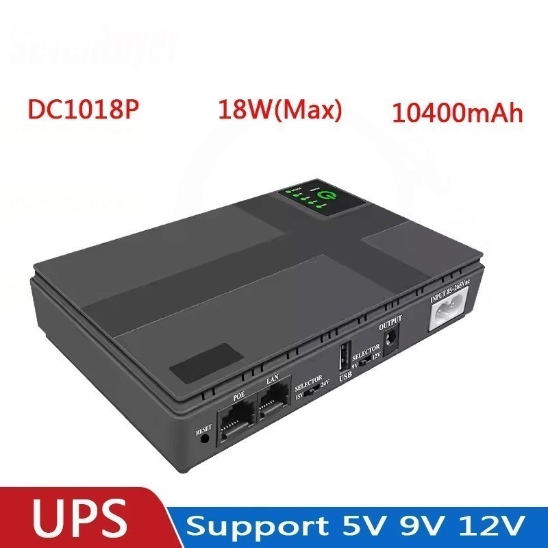 DC mini UPS 5V 9V12V USB DC POE LAN Interface 10400MA For Wifi Modem ...